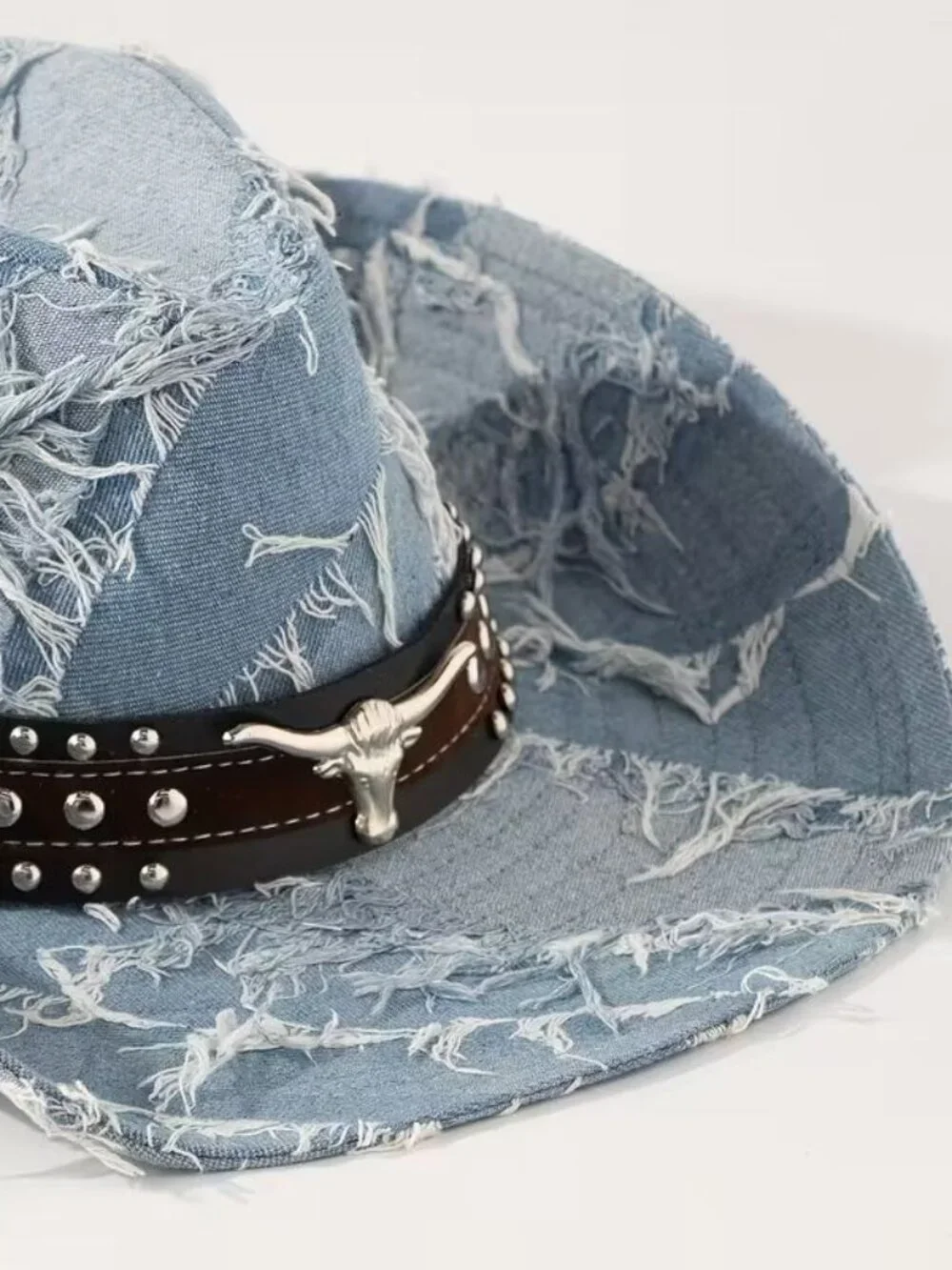 Accessories | Distressed Denim Blue Festival Cowgirl Country Western ...